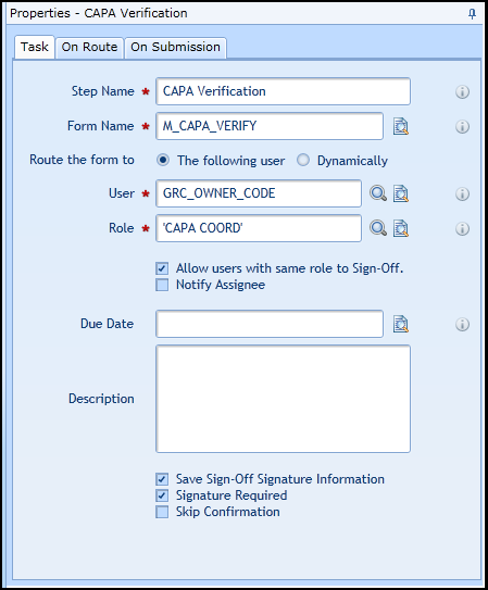 Configuring Tasks